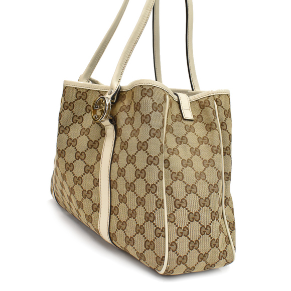 Gucci | Bags | Gucci Shoulder Gg Canvas White Gg Bag Bag Leather Twins ...